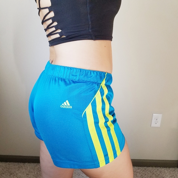 adidas | Shorts | Blue And Yellow Running Shorts | Poshmark